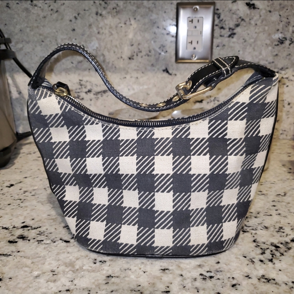 2000s Vintage Black & White Checkered D&B Purse - Gem